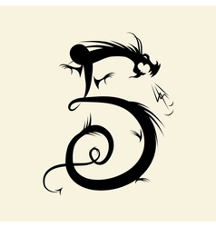 Number nine made from dragon Royalty Free Vector Image