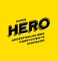 Comics super hero style font Royalty Free Vector Image