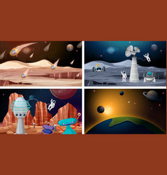 Alien in space scene Royalty Free Vector Image