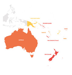 Australia and oceania region map countries Vector Image