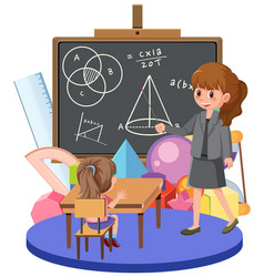 Math teacher with tools Royalty Free Vector Image