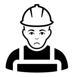 Sad worker black icon Royalty Free Vector Image