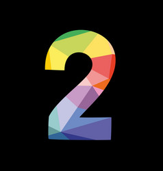 Flat number 2 isolated on white background Vector Image