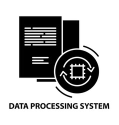 Data processing icon black sign Royalty Free Vector Image