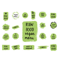 Healthy food labels hand drawn logo templates Vector Image