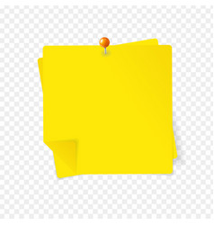 Realistic detailed 3d yellow sticky note set Vector Image