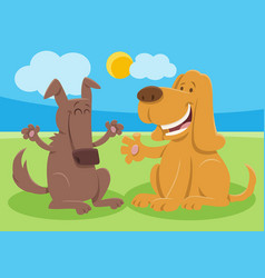 Two cartoon dogs comic animal characters Vector Image