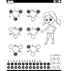 Math calculation educational worksheet page Vector Image