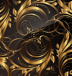 Gold seamless floral background Royalty Free Vector Image