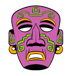 Cartoon aztec and maya mask elements set Vector Image