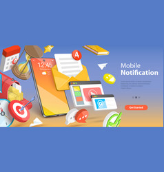 3d mail envelope with notification new message Vector Image