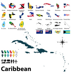 Caribbean flags Royalty Free Vector Image - VectorStock