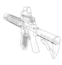 Vintage modern automatic assault rifle template Vector Image