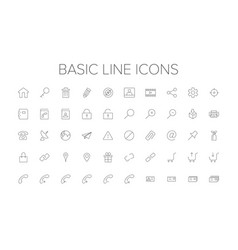Essentials interface line icon set Royalty Free Vector Image