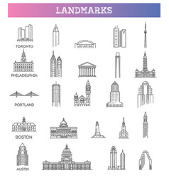 American landmarks Royalty Free Vector Image - VectorStock