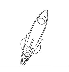 Abstract rocket as continuous line drawing Vector Image