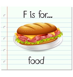 Flashcard letter F is for food Royalty Free Vector Image
