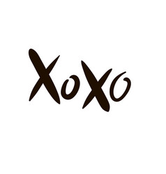 Xoxo icon or logo with heart Royalty Free Vector Image