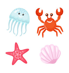 Red starfish or sea star star-shaped echinoderm Vector Image