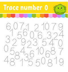 Trace and write numbers handwriting practice Vector Image