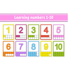 Set flash cards for kids learning numbers 1-10 Vector Image