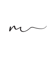 M handwriting tattoo letter design Royalty Free Vector Image
