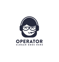 Assistance logo icon operator logo icon template Vector Image