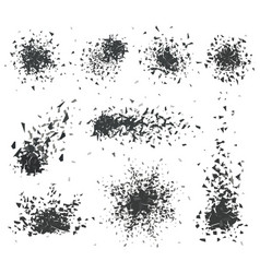 Abstract shatter background exploded black pieces Vector Image