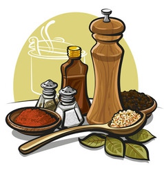 Condiments and flavoring Royalty Free Vector Image