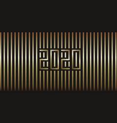 Logo 2020 number gold color from many thin Vector Image