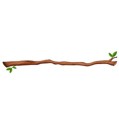 Wooden branch with green leaves Royalty Free Vector Image