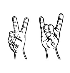 Male hand gestures outline contour design element Vector Image