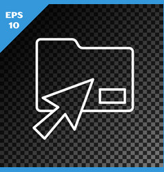 White line cursor click document folder icon Vector Image