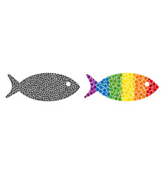 Dot fish composition icon spectrum circles Vector Image