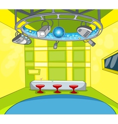 News room realistic studio for recording tv Vector Image