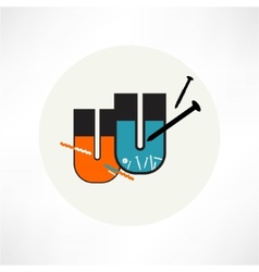 Set Magnets In Different Shapes On White Vector Image