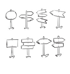 Eight hand sign collection drawn Royalty Free Vector Image