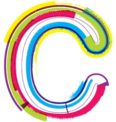 Colorful grunge font letter c Royalty Free Vector Image