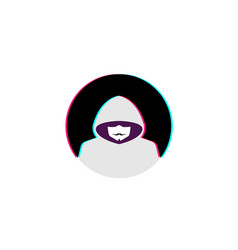 Creative hidden hacker circle logo Royalty Free Vector Image