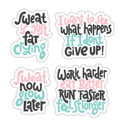 Fitness motivational quotes Royalty Free Vector Image