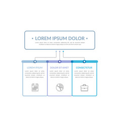 Flowchart with 3 elements Royalty Free Vector Image