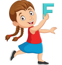 Little boy cartoon holding alphabet letter b Vector Image