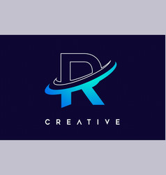 Creative letter r logo with purple gradient Vector Image