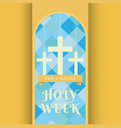 Holy week banner with a chalice and host Vector Image