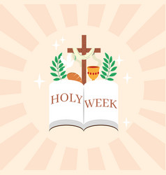 Holy week banner with a chalice and host Vector Image