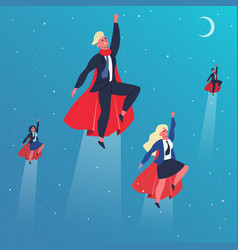 Flying superhero - modern cartoon people character