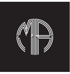 Ma logo monogram with piece circle ribbon style Vector Image