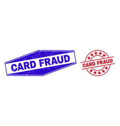 Card fraud unclean badges in circle and hexagonal Vector Image