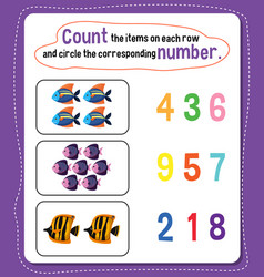 Insect math number worksheet Royalty Free Vector Image