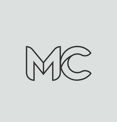 Combination letter mc m c alphabet with gold Vector Image